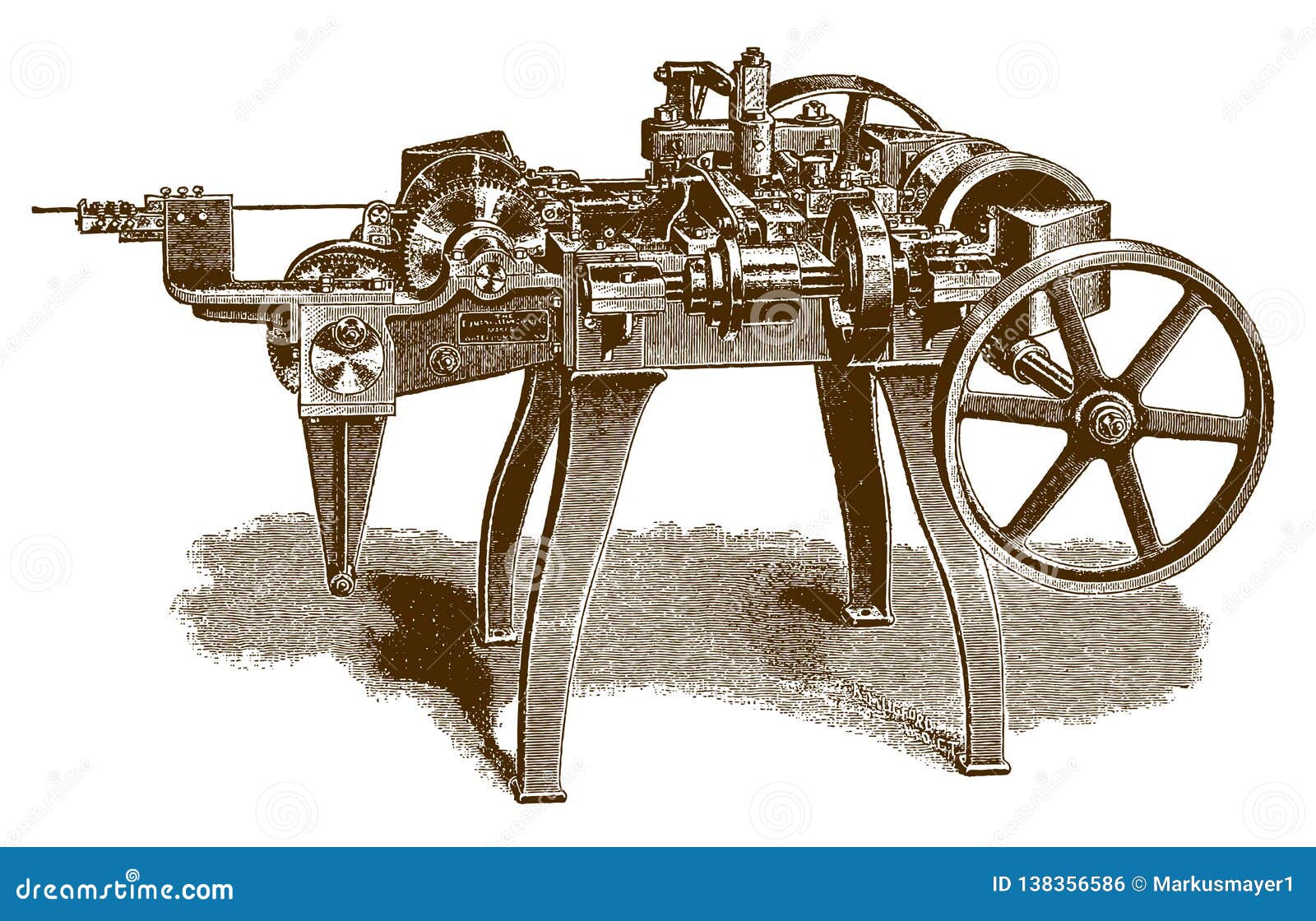 Historical Automatic Wire-forming Machine in Side View Stock Vector ...
