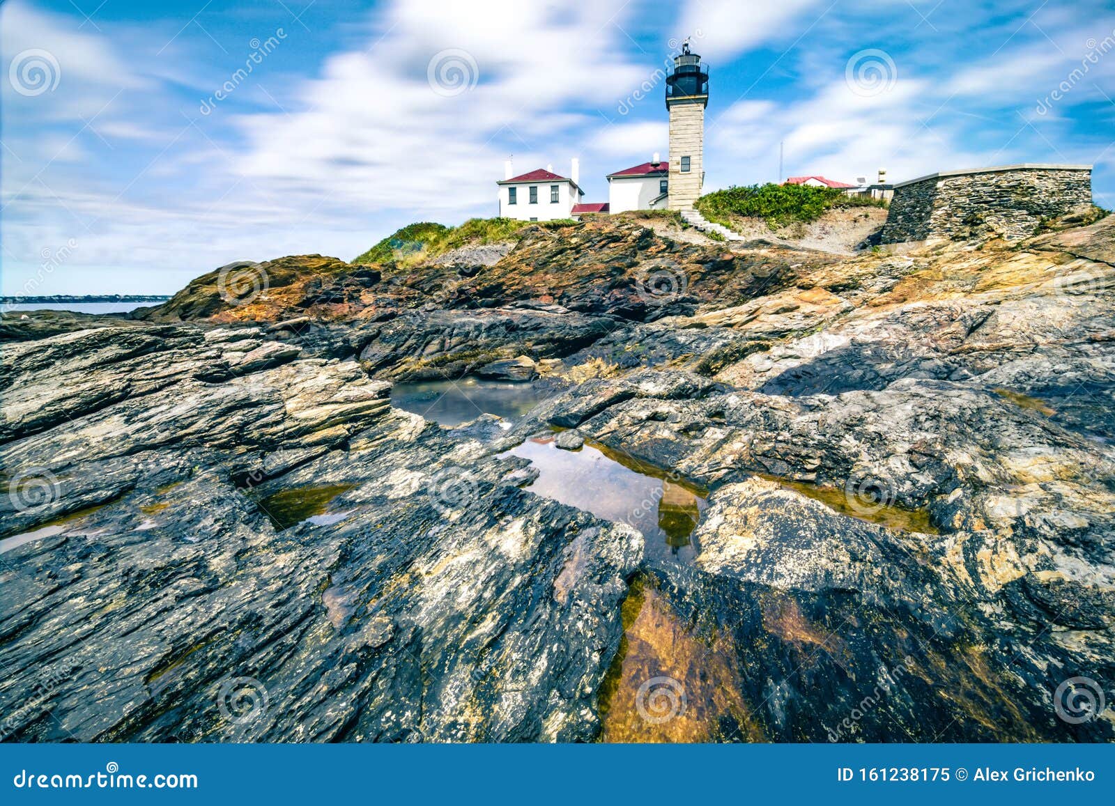 Historic Beavertail Lighthouse Jamestown Rhode Island Stock Image ...