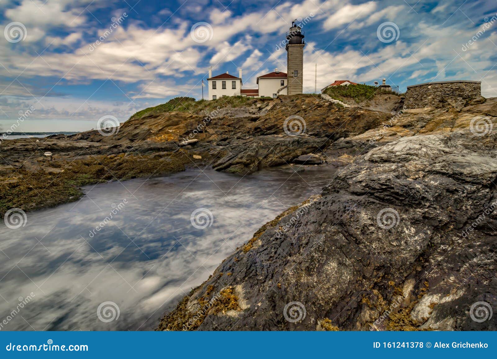Historic Beavertail Lighthouse Jamestown Rhode Island Stock Photo ...