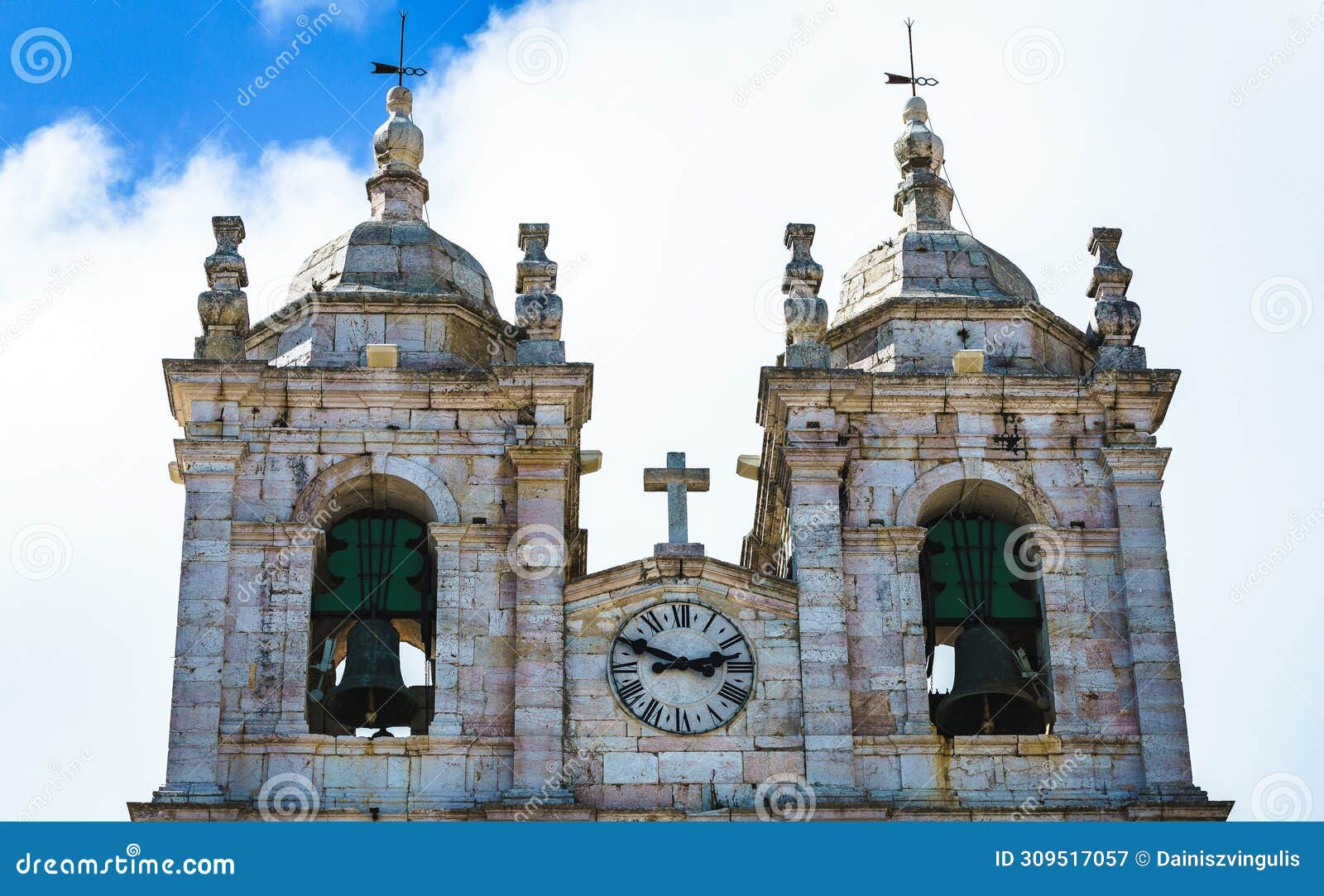 Historic Bell Towers and Clock Stock Image - Image of culture, ancient ...