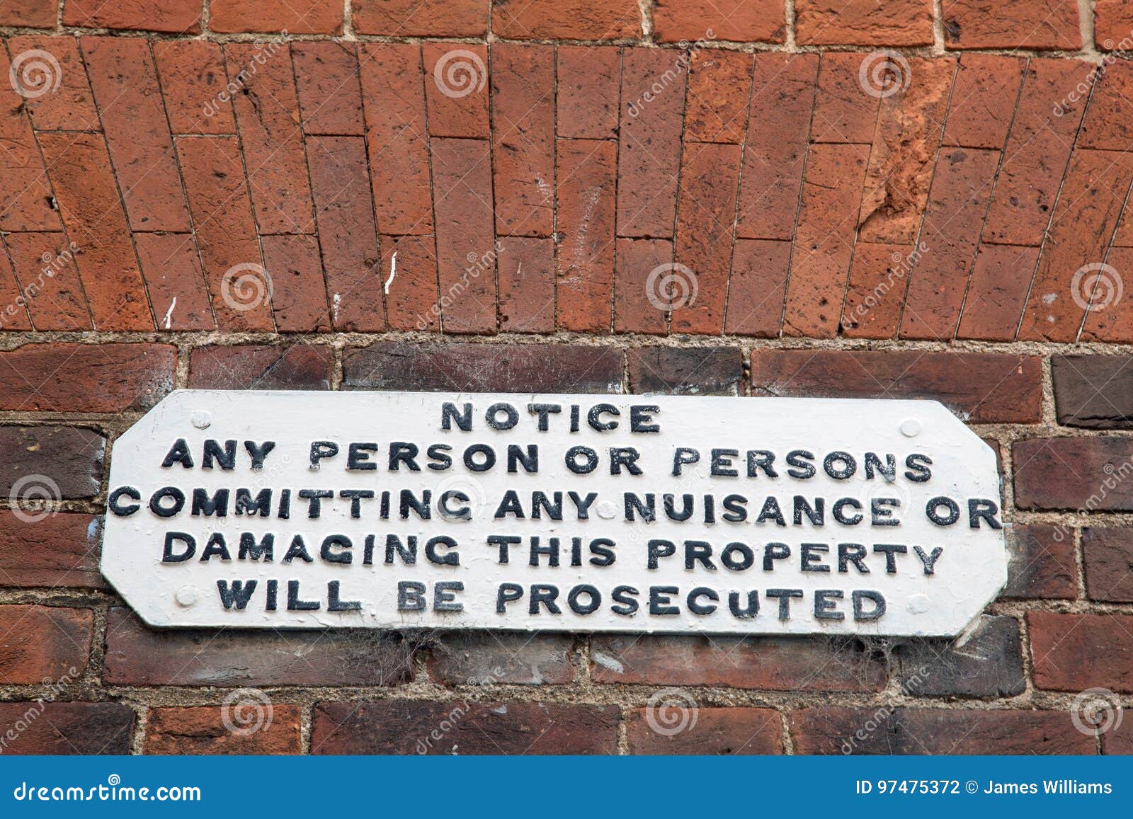 Historic Black And White Lettered Warning Sign Stock Photography ...