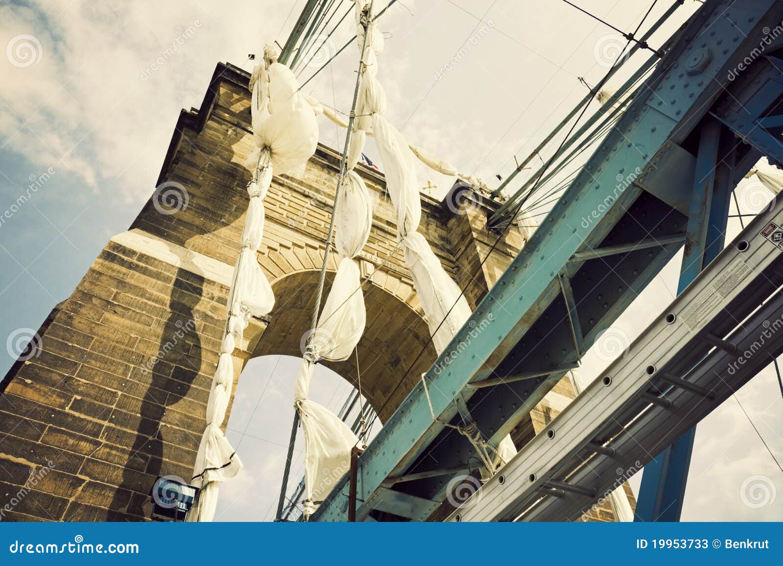 Historic Bridge in Cincinnati Stock Image - Image of river, summer ...