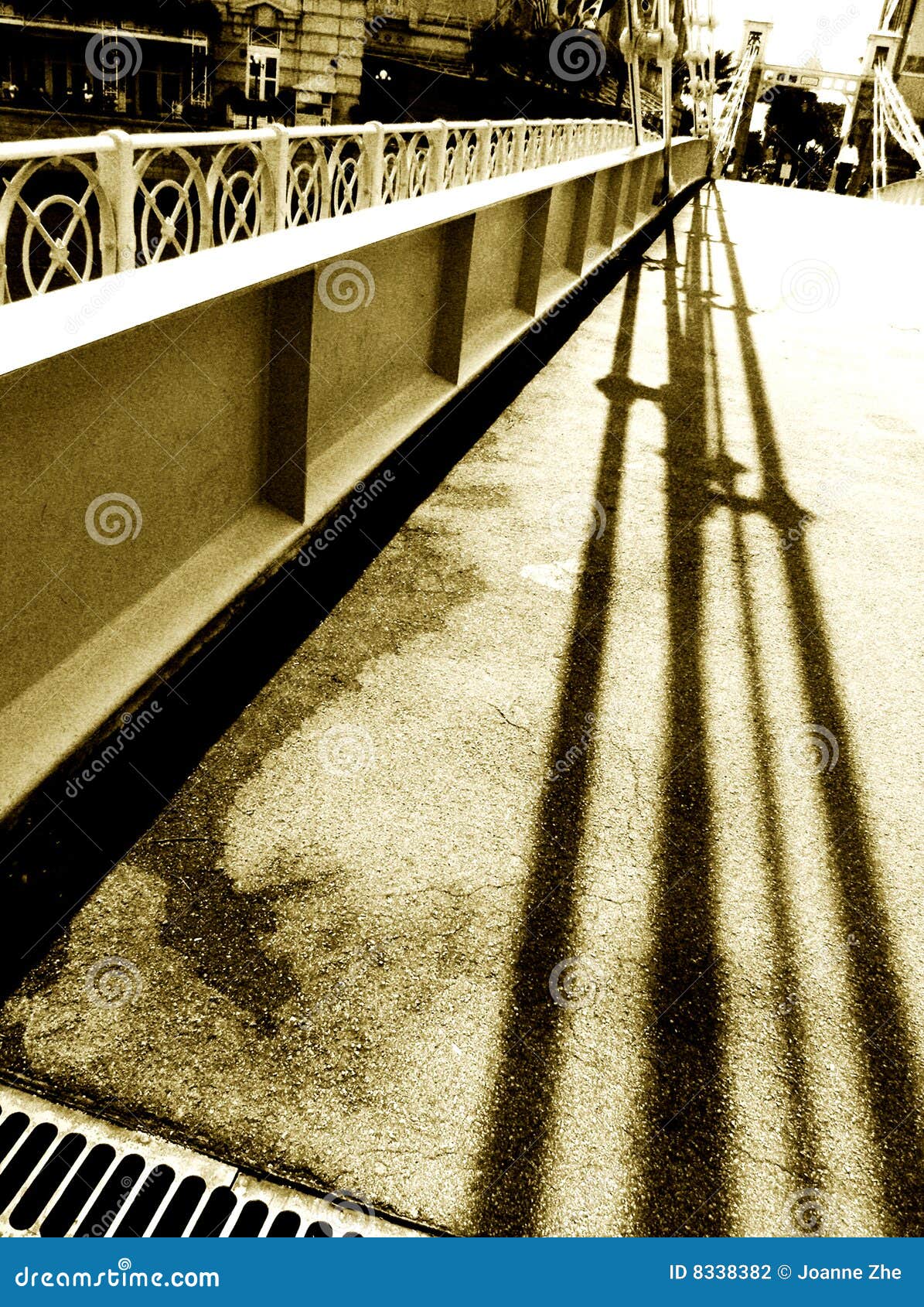 Historic Bridge and Shadow in Monochrome Stock Photo - Image of ...