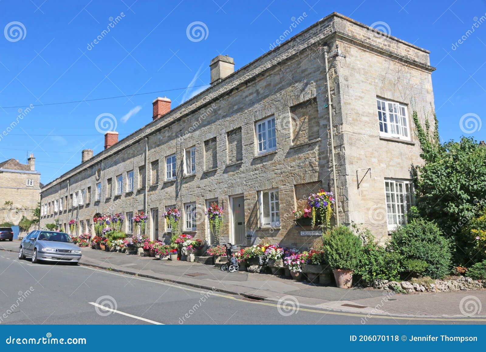 Historic Buiding in Cirencester, England Stock Photo - Image of blue ...