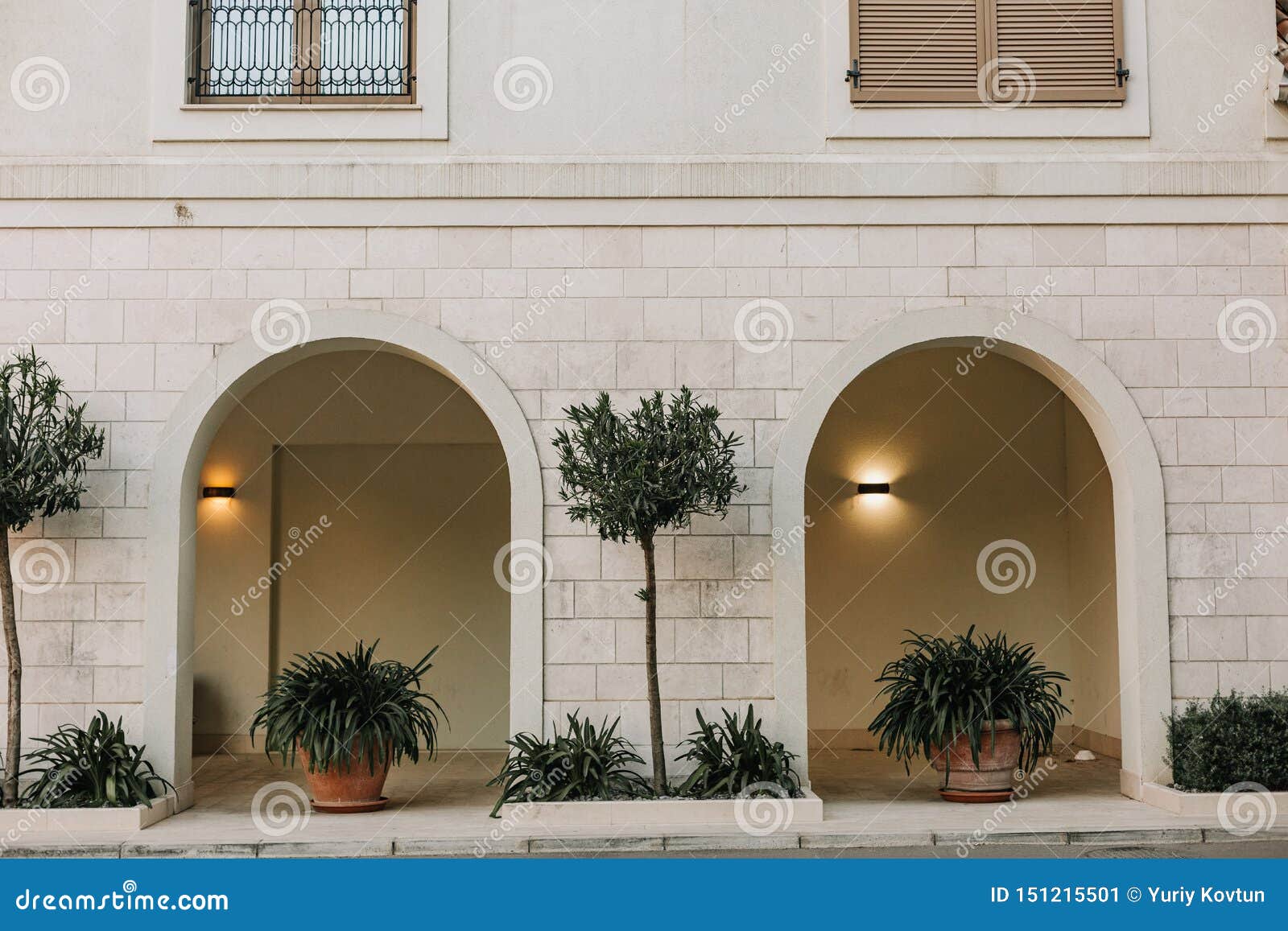 Historic Building Architecture Texture Old Arch Terrace Stock Image ...