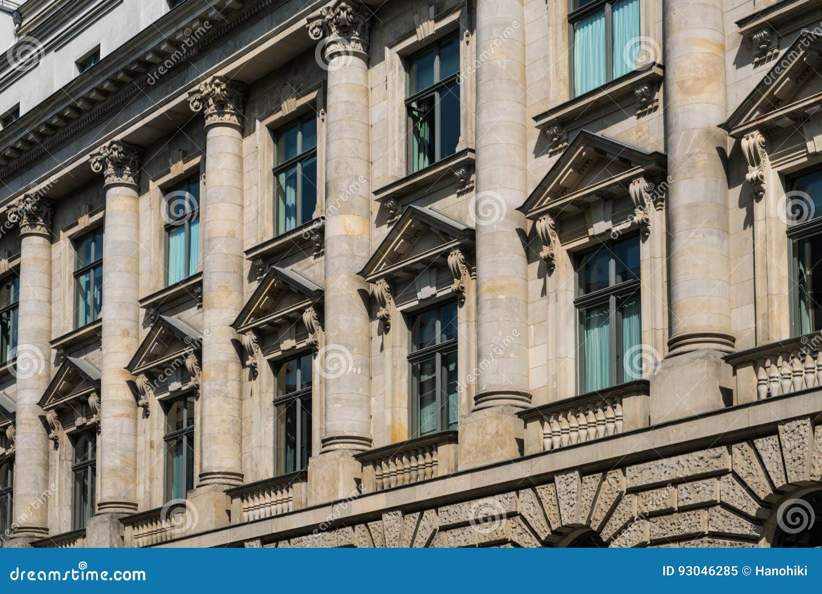 Historic Building Facade With Columns Stock Image | CartoonDealer.com ...