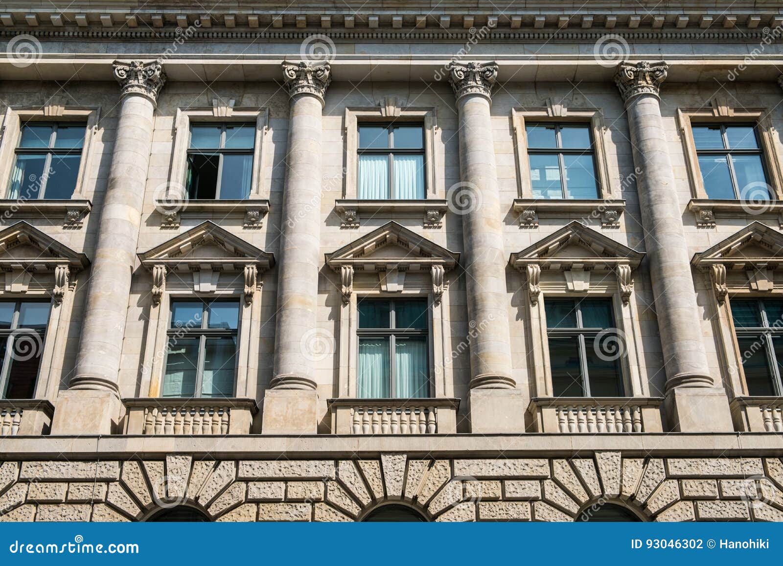 Historic Building Facade with Columns Stock Photo - Image of column ...