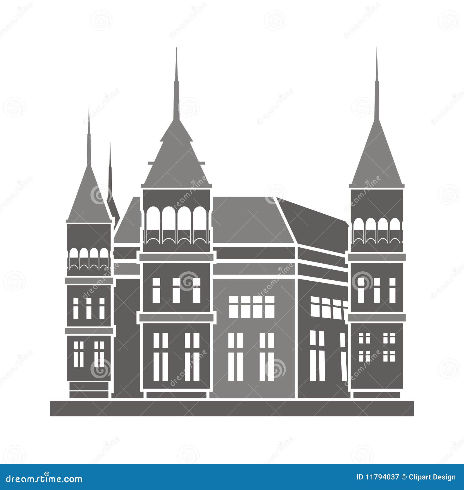 Historic Building Illustration Stock Illustration - Illustration of ...