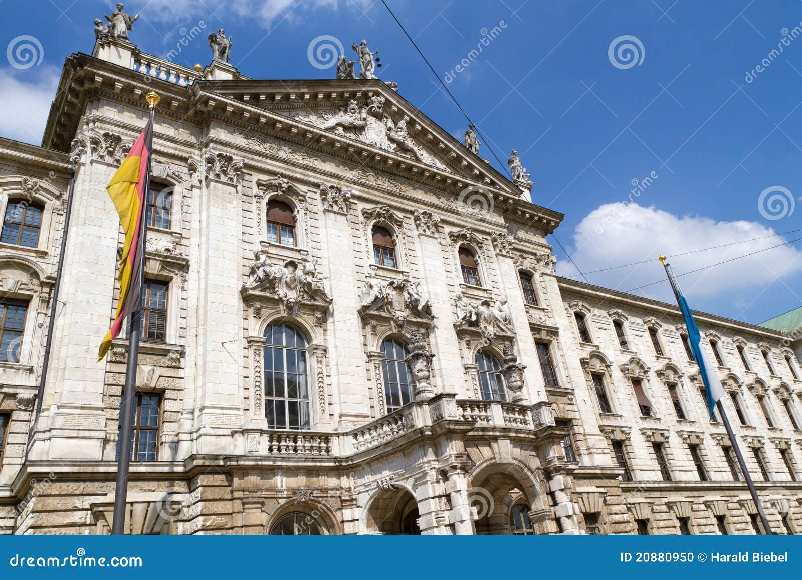 Historic Building in Munich, Germany Stock Photo - Image of justice ...