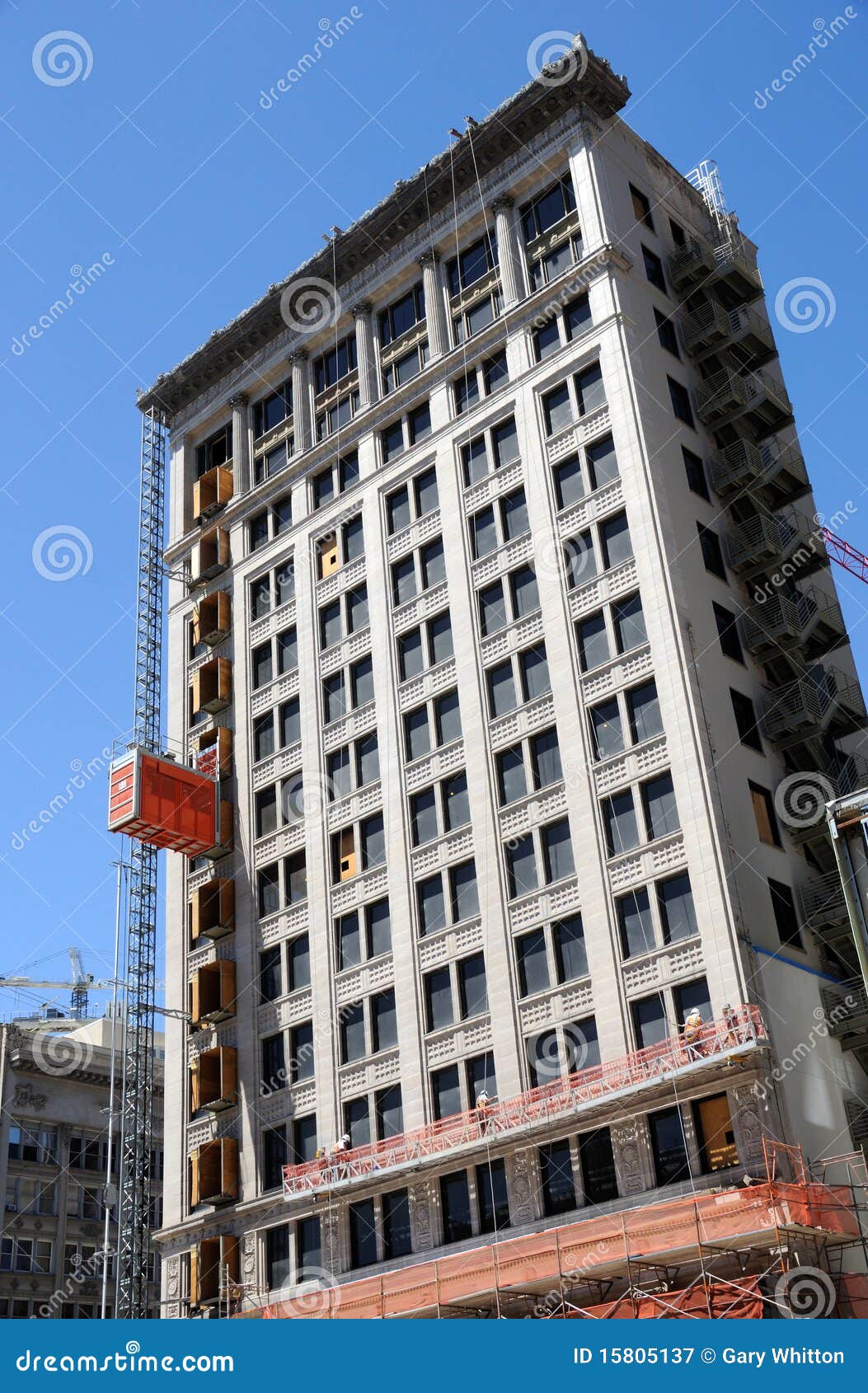 Historic Building Undergoes Renovation Stock Image - Image of multi ...