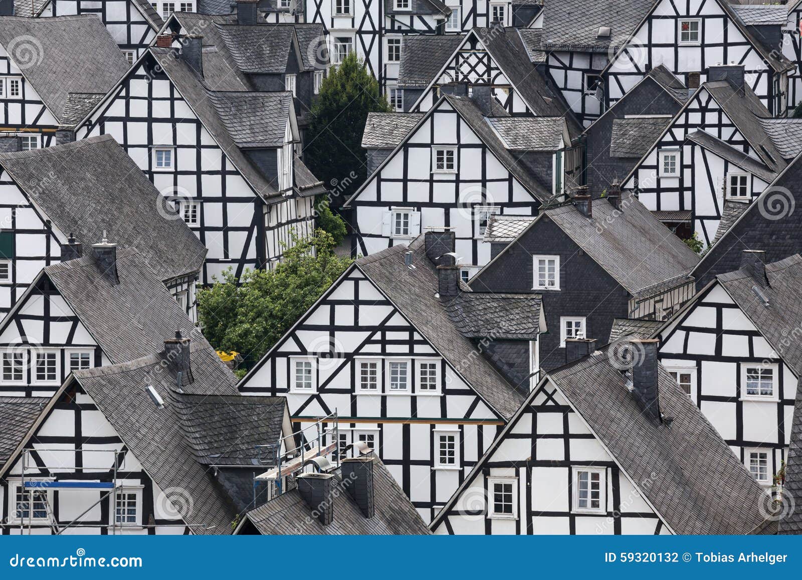 Historic Buildings of Alter Flecken in Freudenberg Germany Stock Photo ...