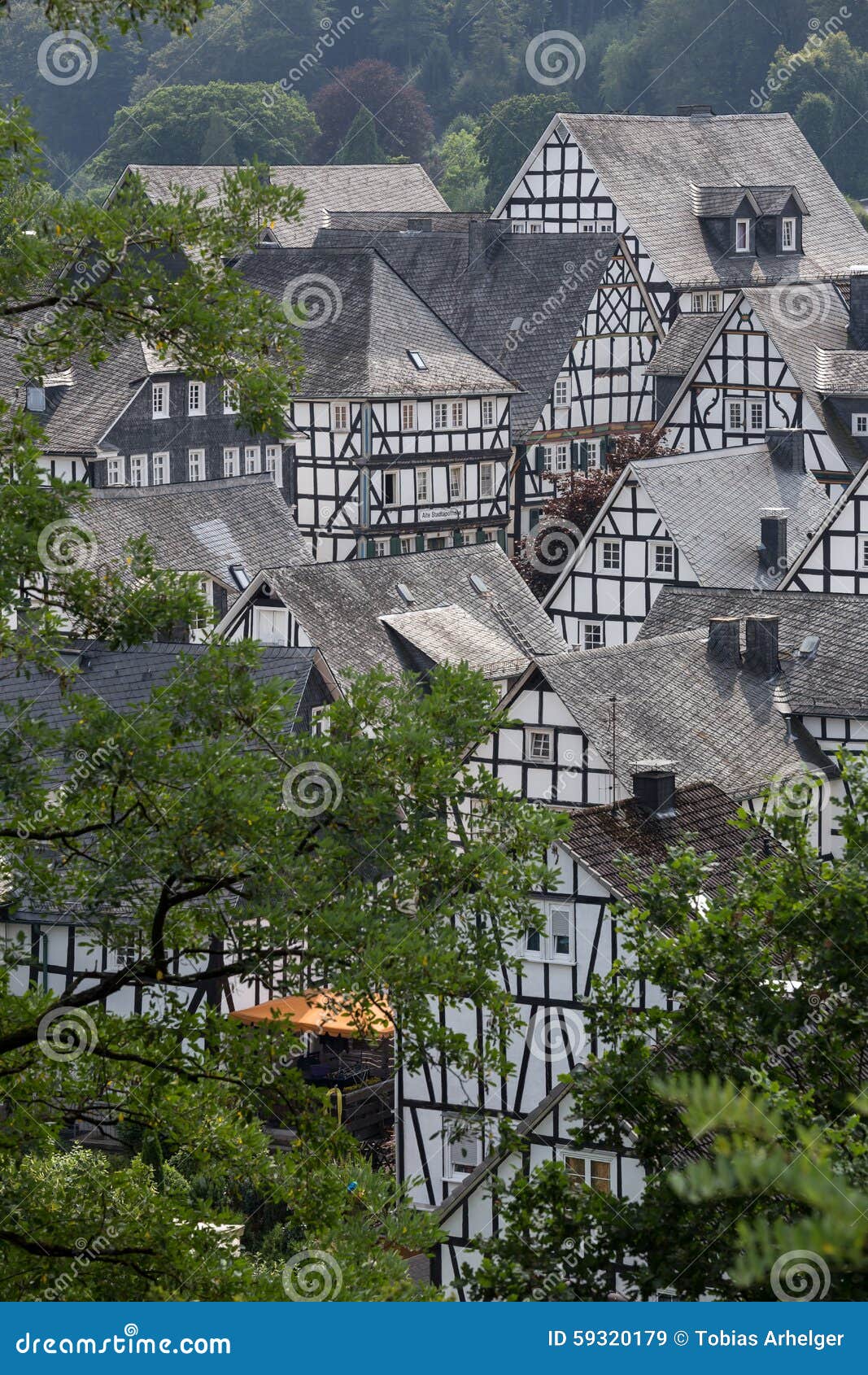 Historic Buildings of Alter Flecken in Freudenberg Germany Stock Image ...