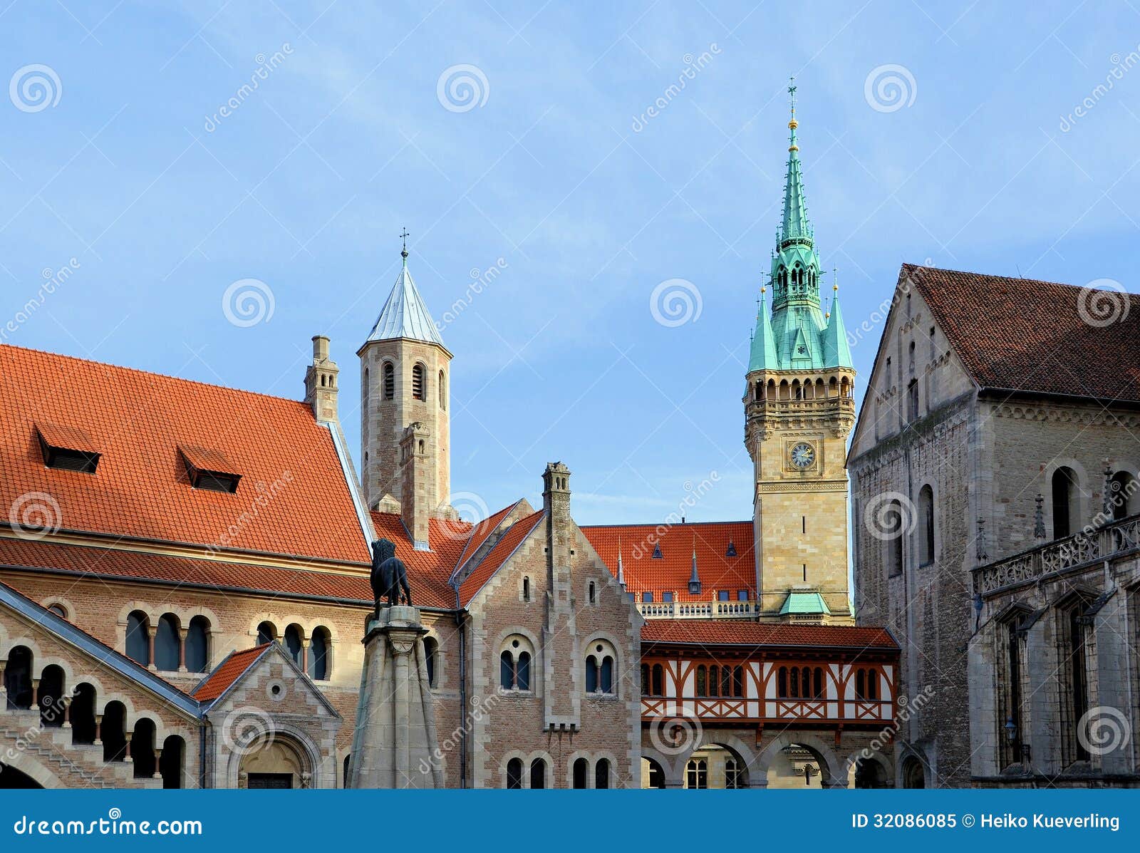 Historic Buildings in Brunswick Stock Image - Image of saxony, city ...
