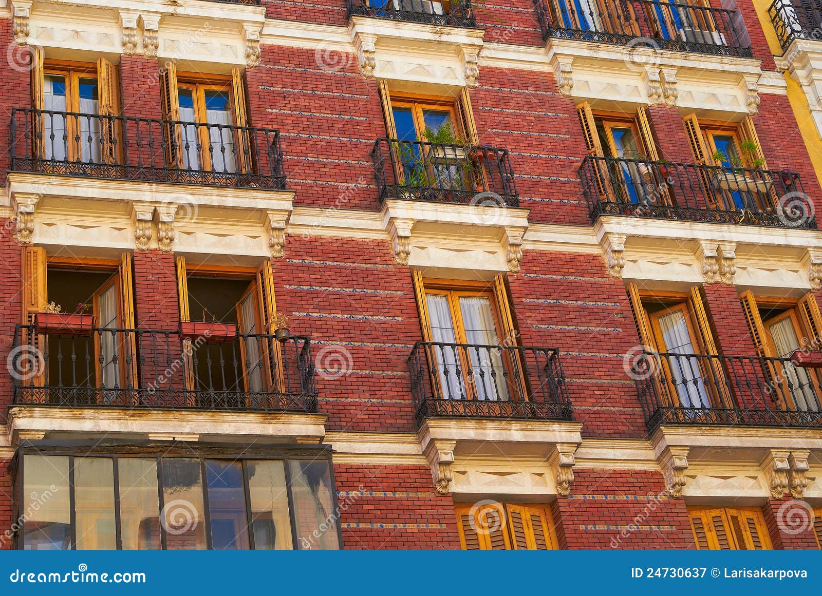 Historic Buildings with Lace Fronts of Madrid Stock Image - Image of ...
