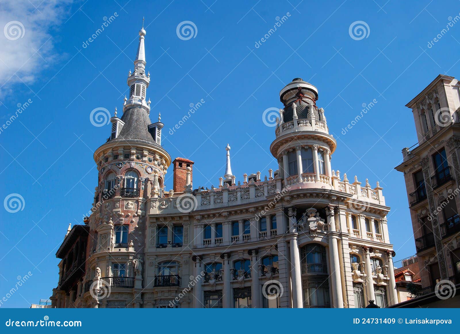 Historic Buildings with Lace Fronts of Madrid Stock Image - Image of ...