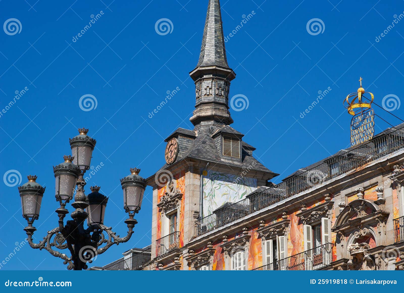 Historic Buildings with Lace Fronts of Madrid Stock Photo - Image of ...