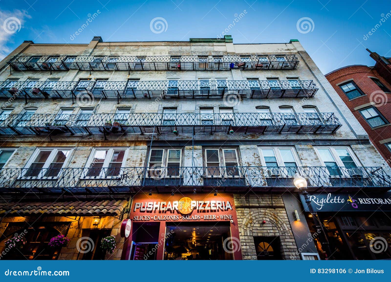 Historic Buildings in the North End of Boston, Massachusetts. Editorial ...