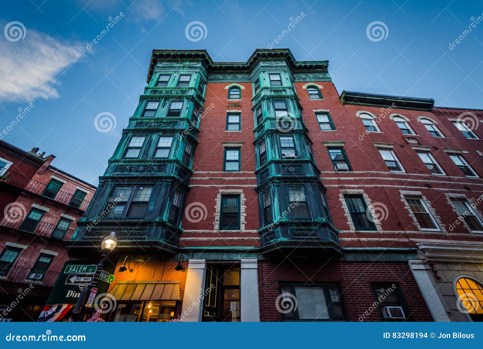 Historic Buildings in the North End of Boston, Massachusetts. Editorial ...