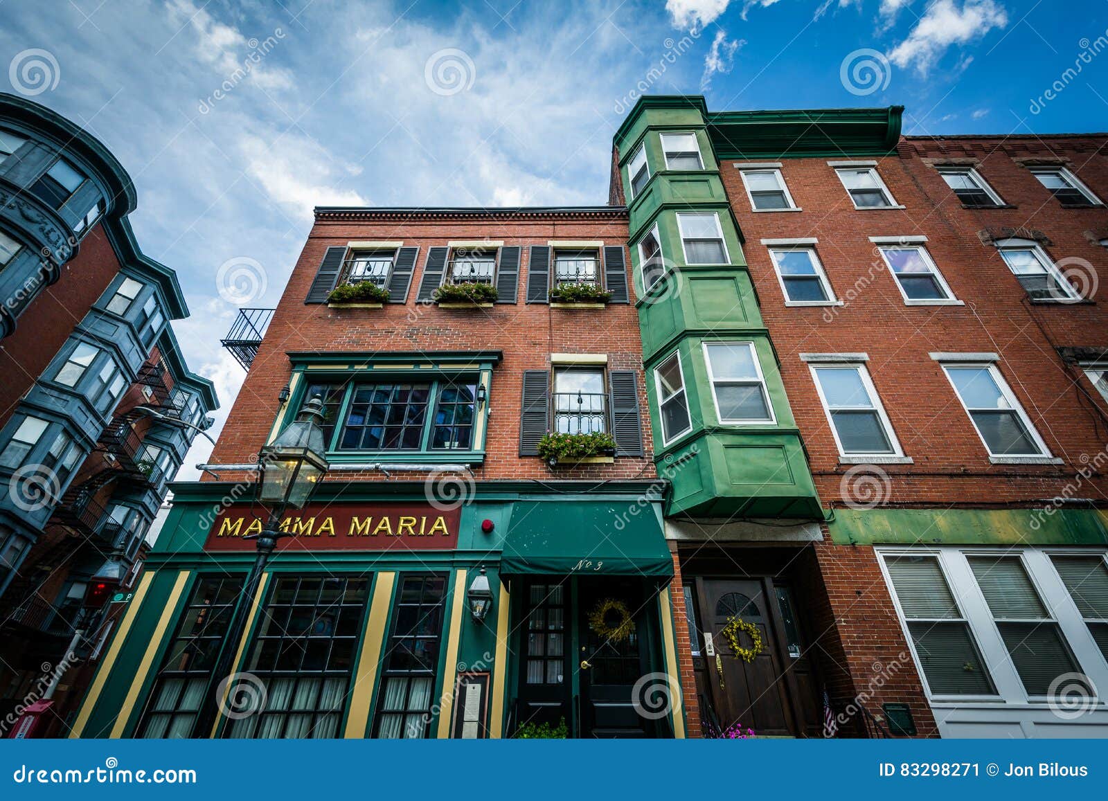 Historic Buildings in the North End of Boston, Massachusetts. Editorial ...
