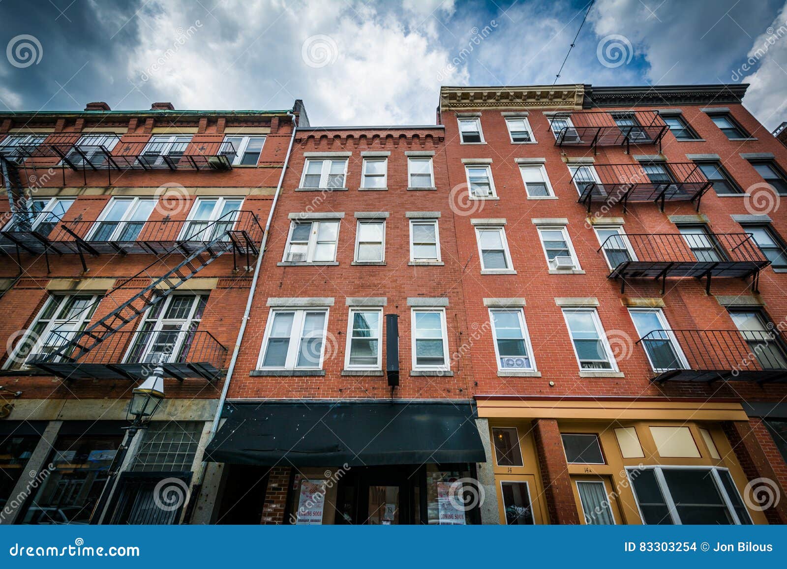 Historic Buildings in the North End of Boston, Massachusetts. Editorial ...