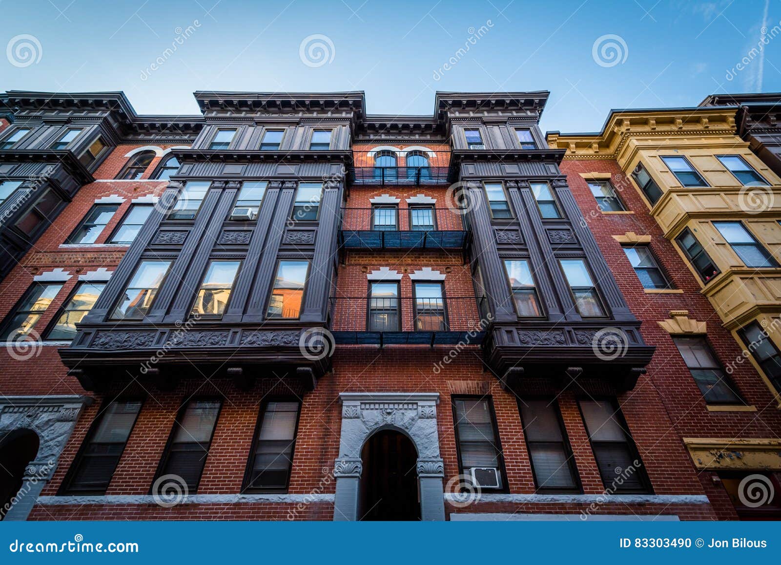 Historic Buildings in the North End of Boston, Massachusetts. Stock ...