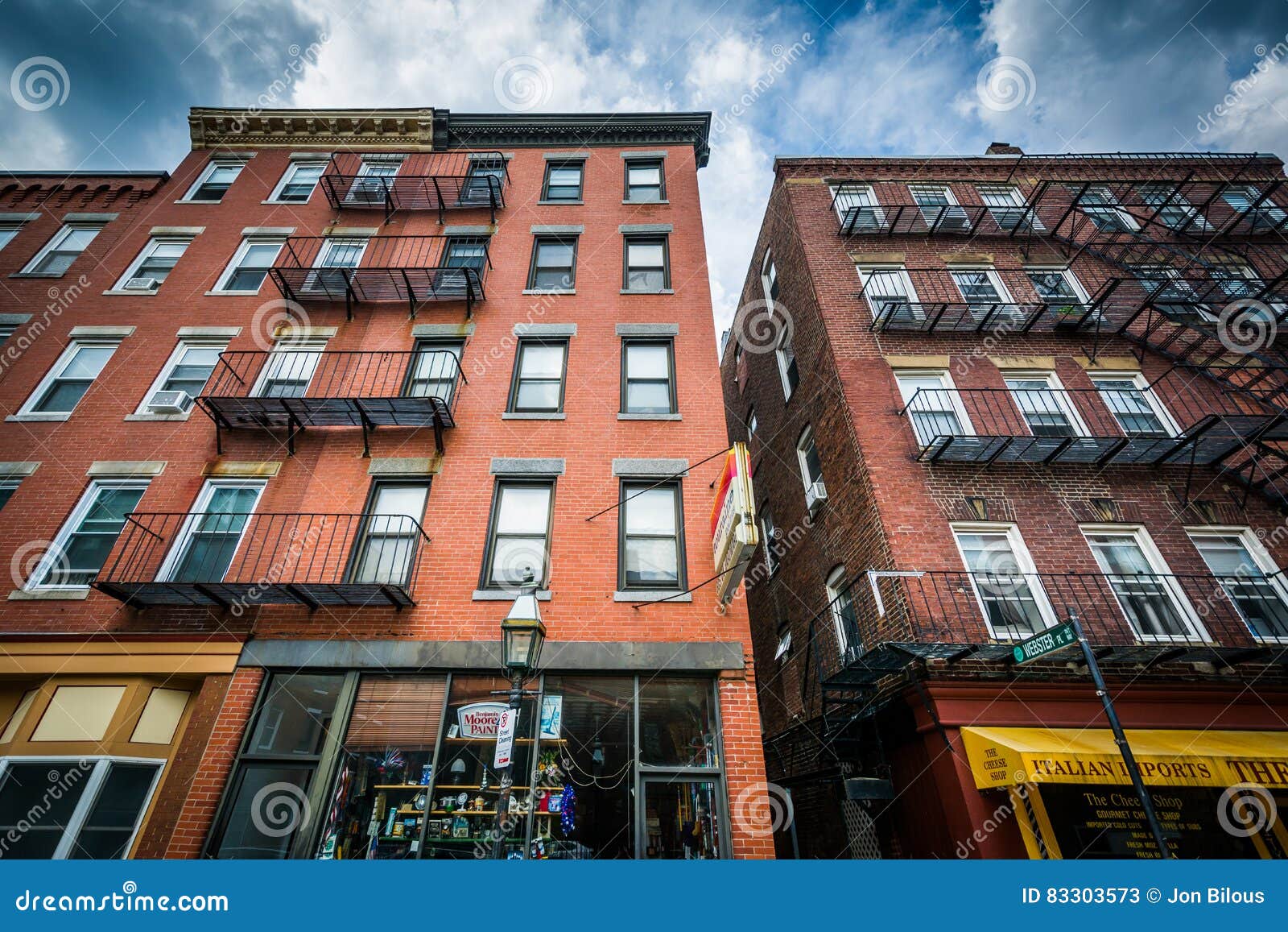 Historic Buildings in the North End of Boston, Massachusetts. Stock ...