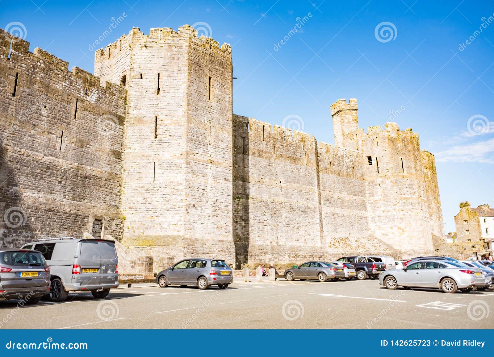 Historic Caernarfon Castle in Snowdonia, North Wales Editorial Stock ...