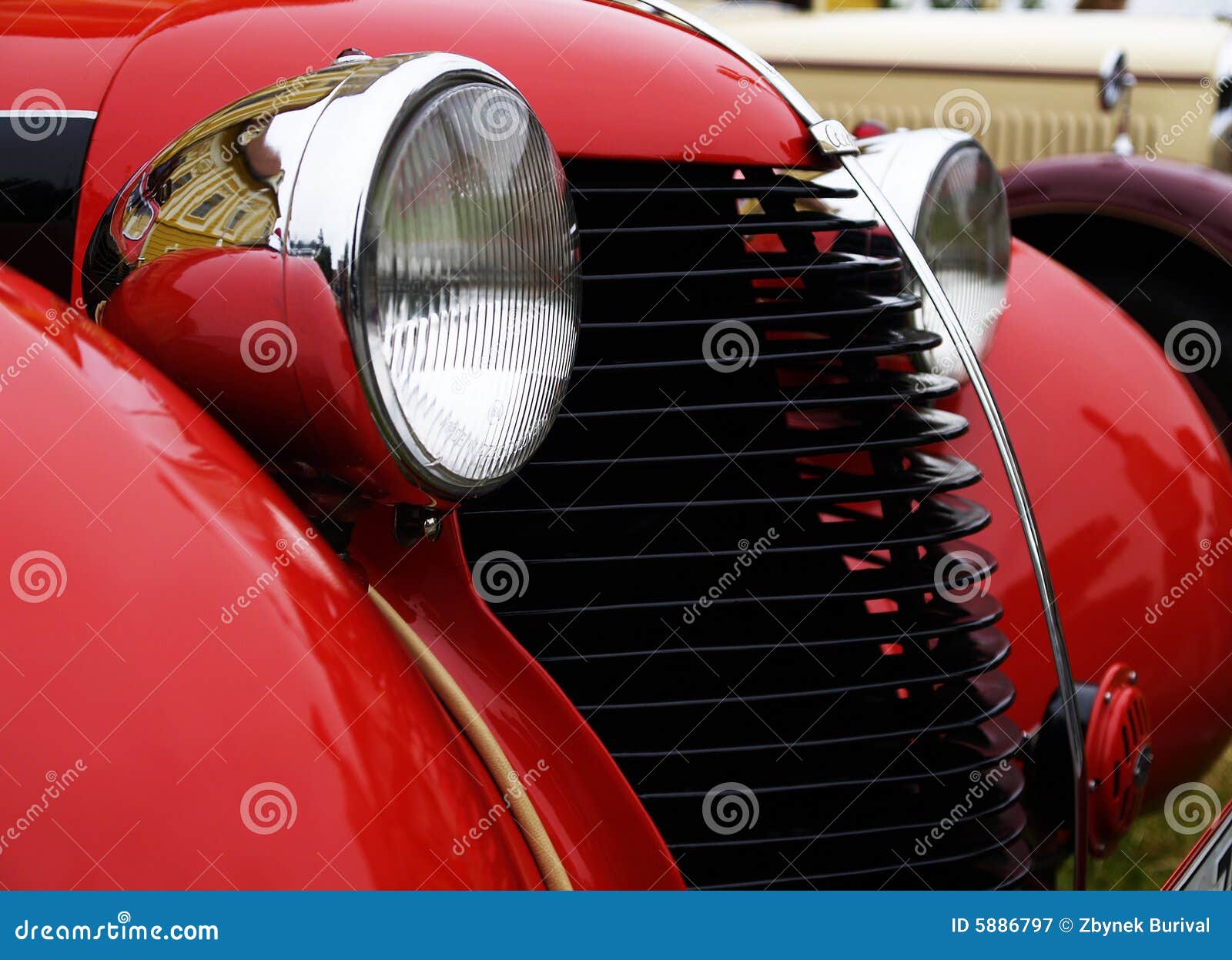 Historic car front face stock image. Image of headlights - 5886797