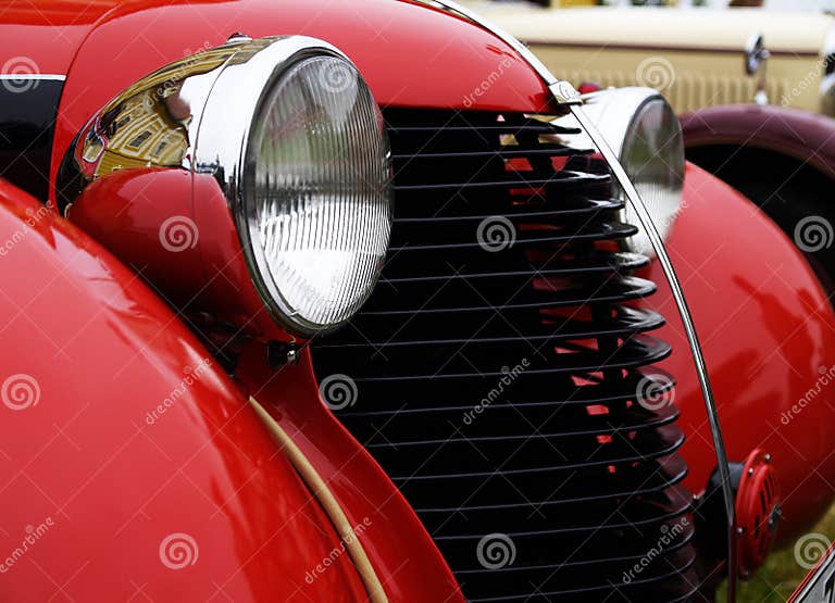 Historic car front face stock image. Image of headlights - 5886797