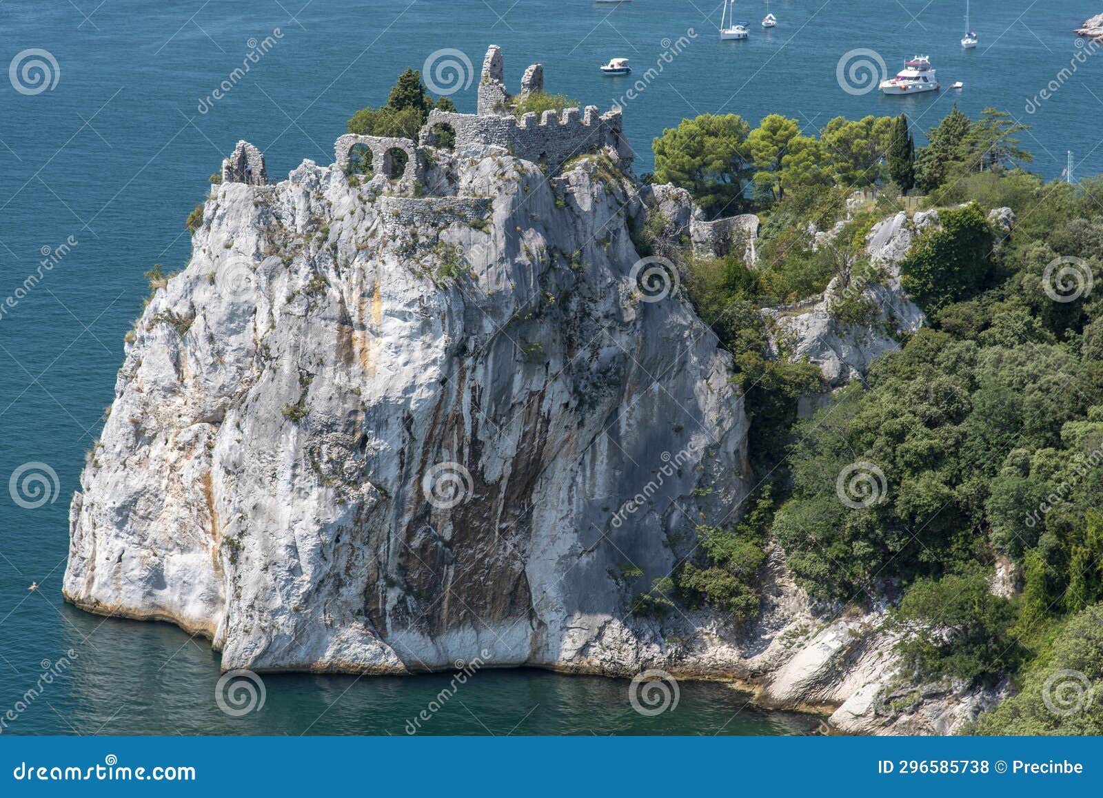 Historic Castello Vecchio Di Duino Stock Photo - Image of adriatic, scenic: 296585738