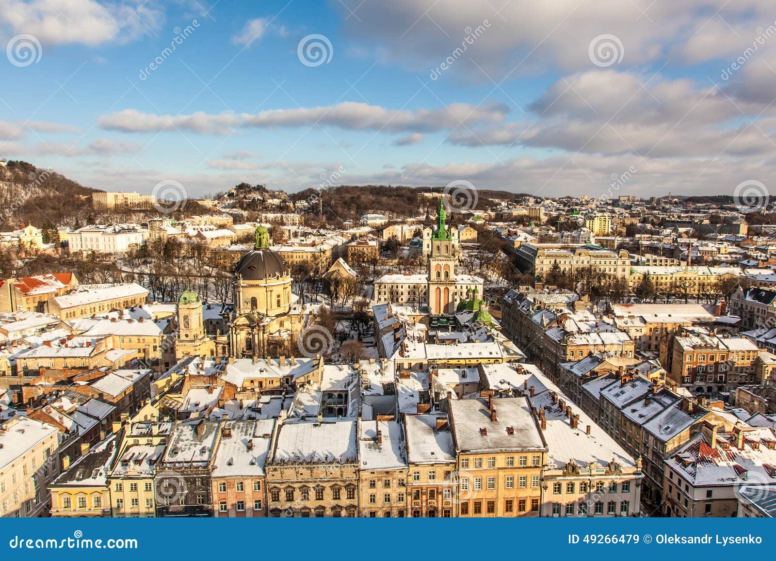 The Historic Center of the City of Lviv Stock Image - Image of roof ...