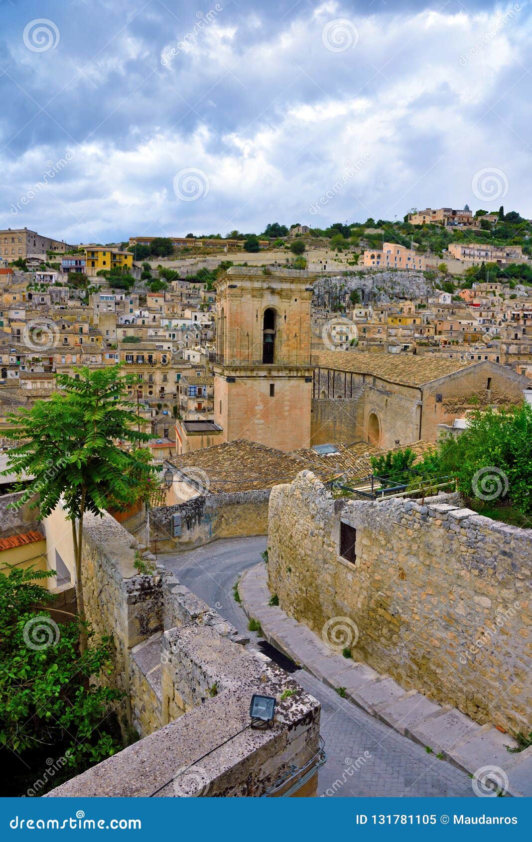 Modica Sicily Italy stock image. Image of urban, historic - 131781105