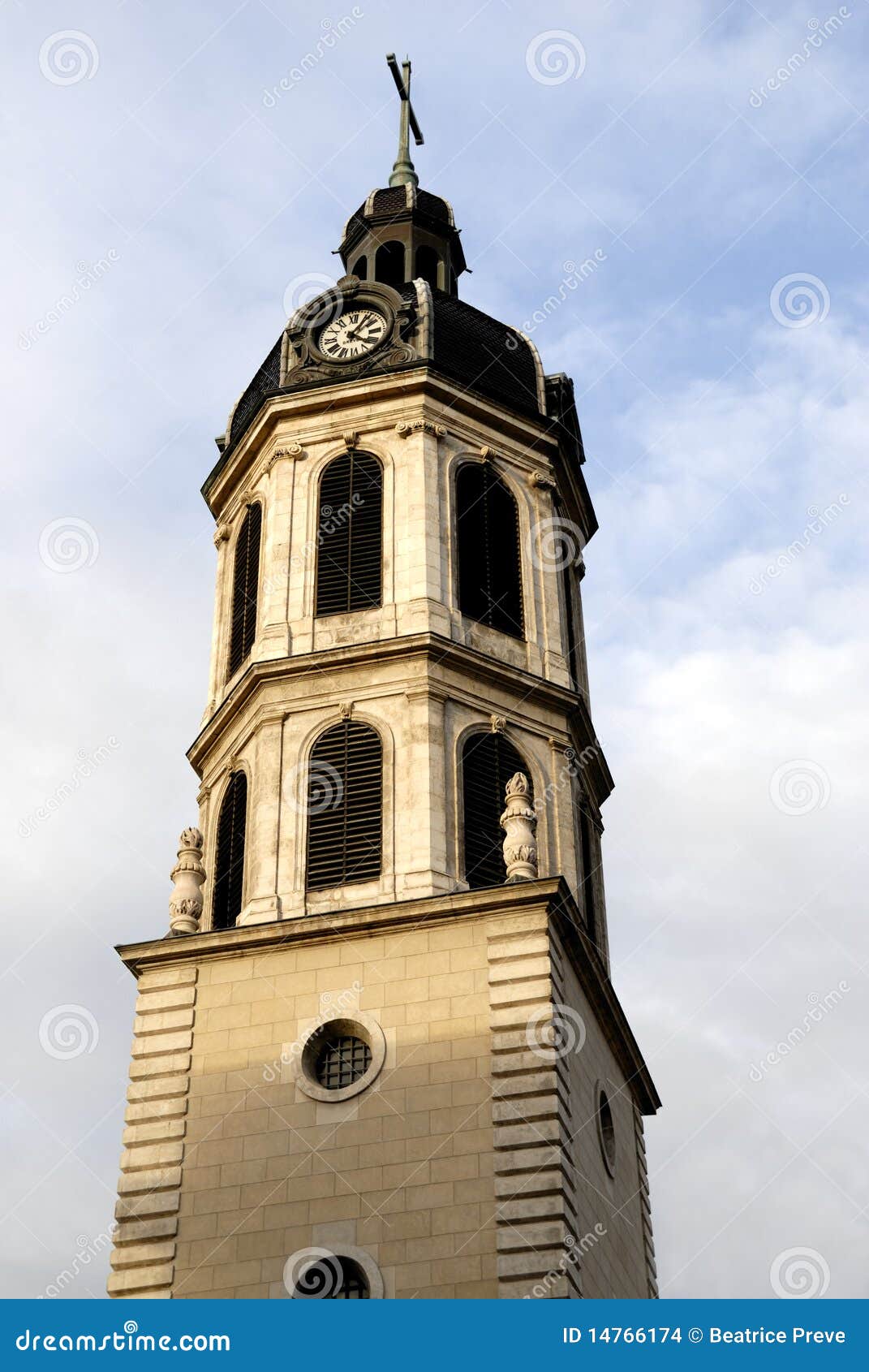 Historic Church Clock Tower Stock Photo - Image of outdoors, angle ...