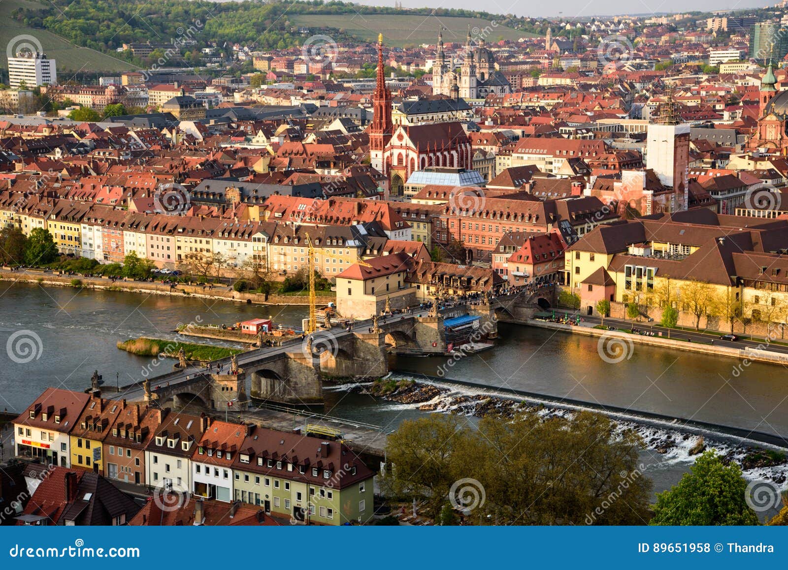 Historic City of Wurzburg with Bridge Alte Mainbrucke, Germany. Stock ... Historic City of Wurzburg with Bridge Alte Mainbrucke, Germany. Stock ...