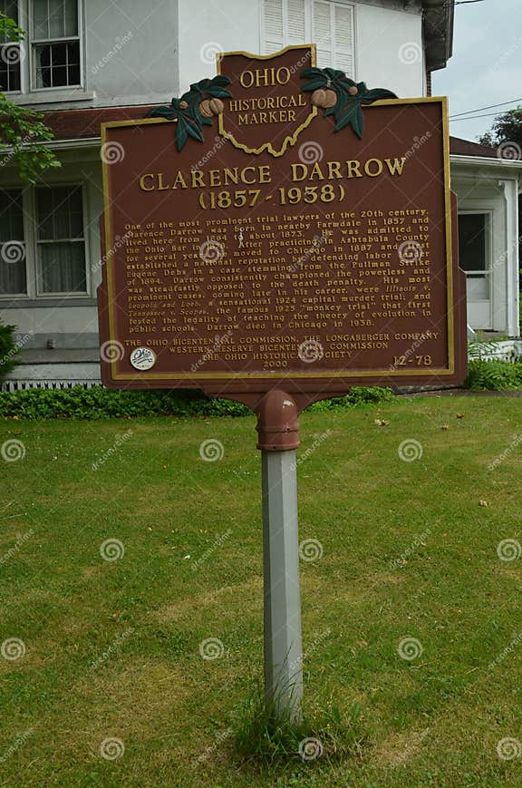 Historic Clarence Darrow Octagon House Plaque Editorial Stock Photo ... Historic Clarence Darrow Octagon House Plaque Editorial Stock Photo ...