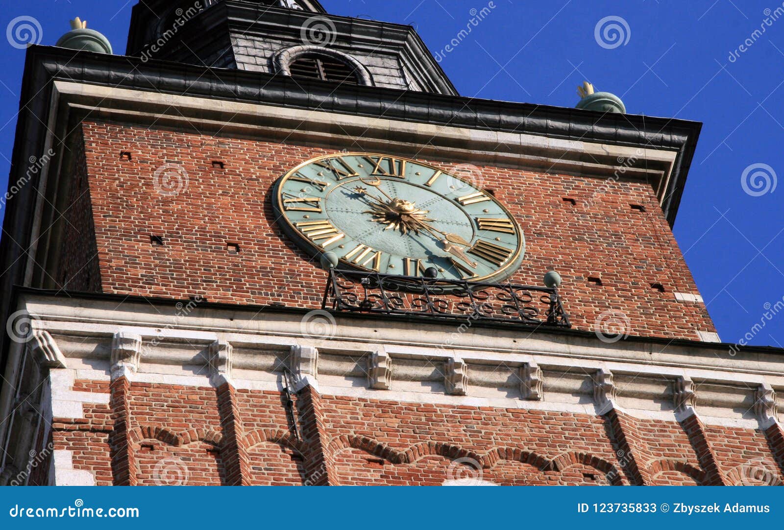 Historic Clock Tower with a Beautiful Clock Stock Image - Image of wall ...