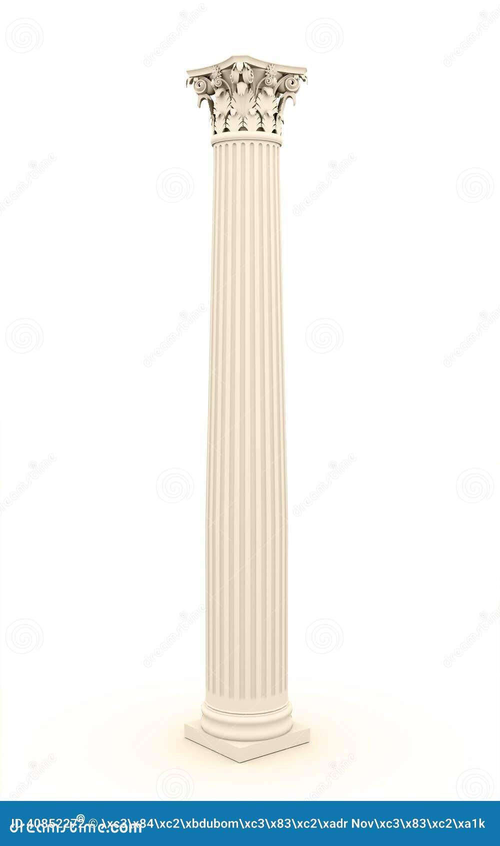 Historic Column Isolated on White Stock Illustration - Illustration of ...