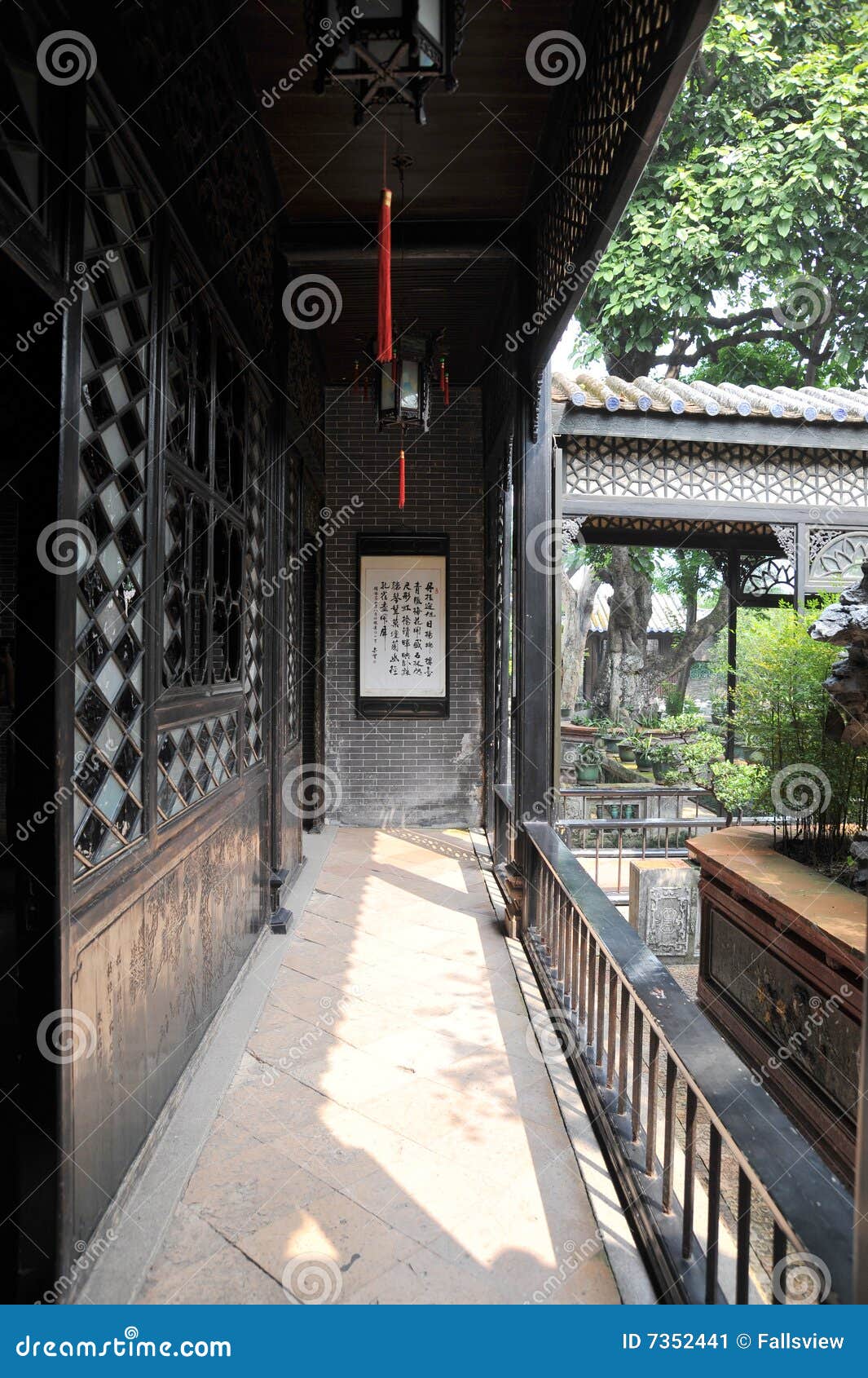 Historic Corridor Structure Stock Image - Image of cottage, columns ...