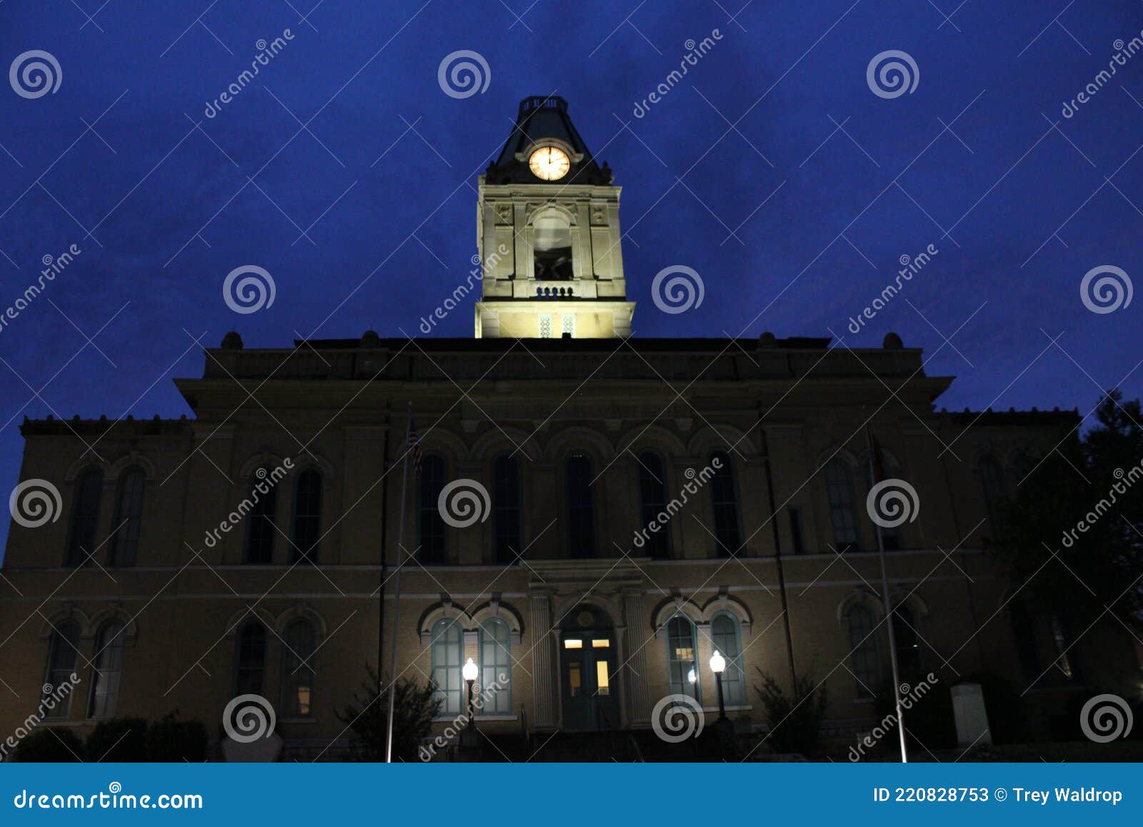 Historic Courthouse at Night Stock Image - Image of architecture ...