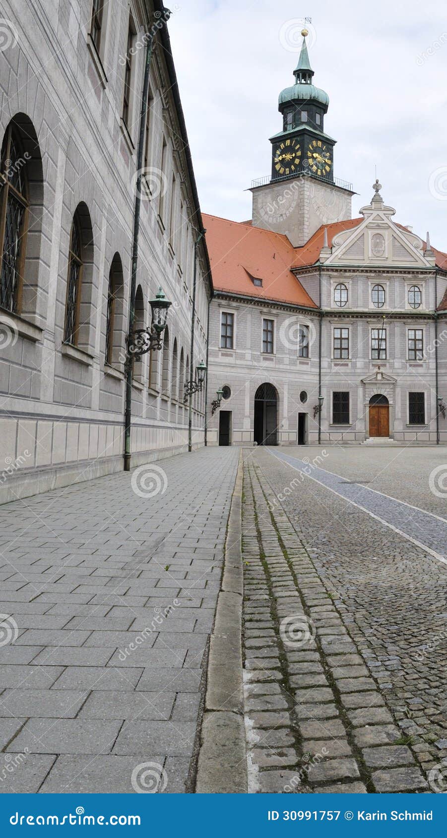 Historic courtyard stock image. Image of balance, cobblestone - 30991757