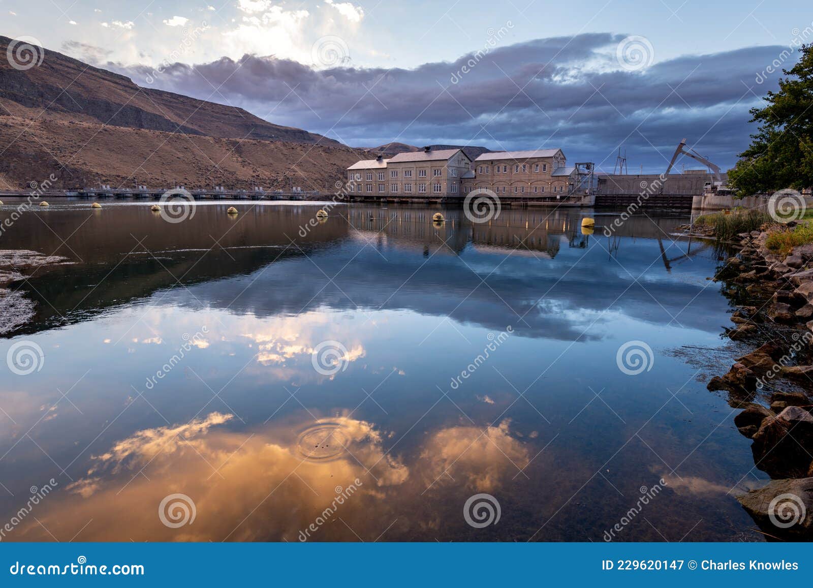 Historic Dam on the Snake River at Swan Falls Stock Image - Image of ...