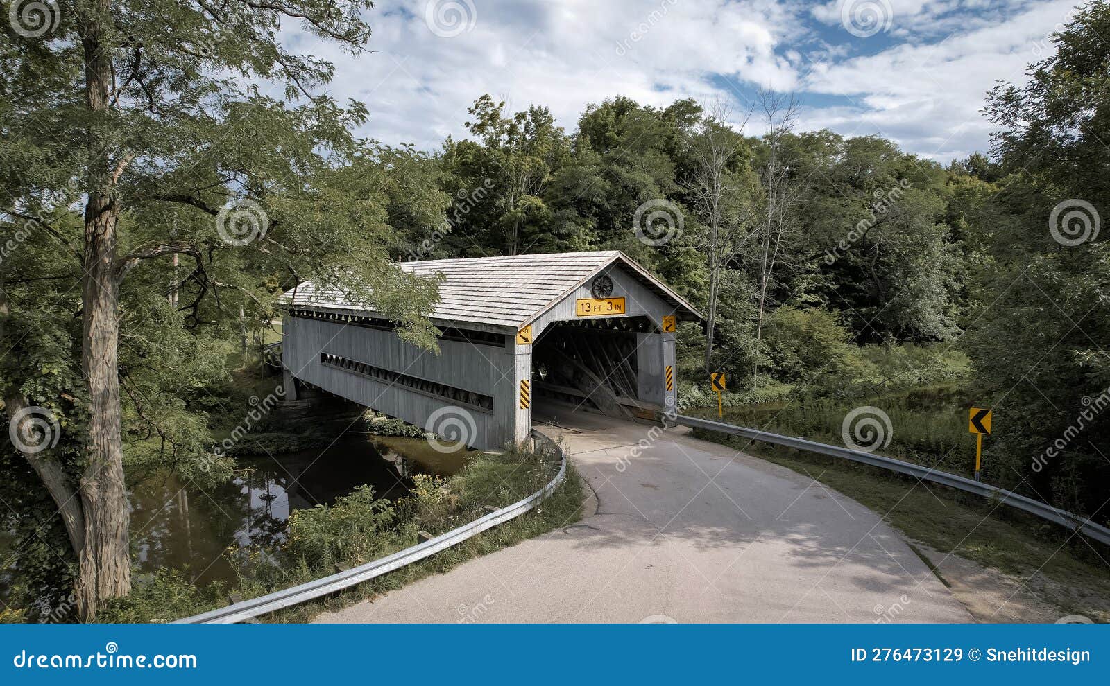 Historic Doyle Road Covered Bridge in Ashtabula County, Ohio Stock ...