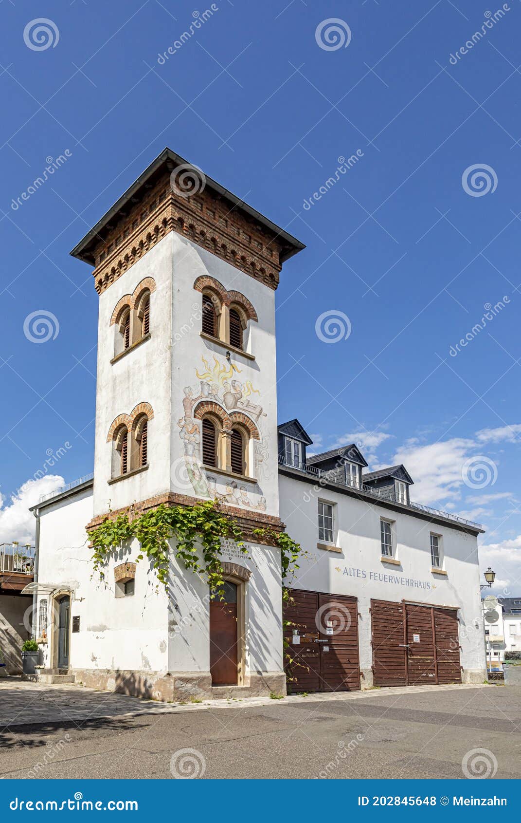 Historic Fire Station with Tower in Ruedesheim, Germany Editorial Stock ...