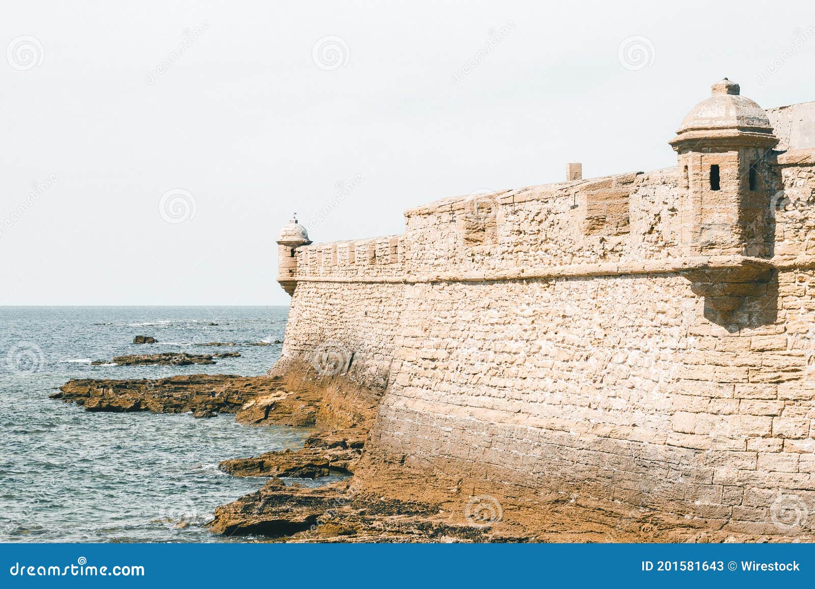 Historic Fortress in Cadiz, Spain Stock Image - Image of river ...