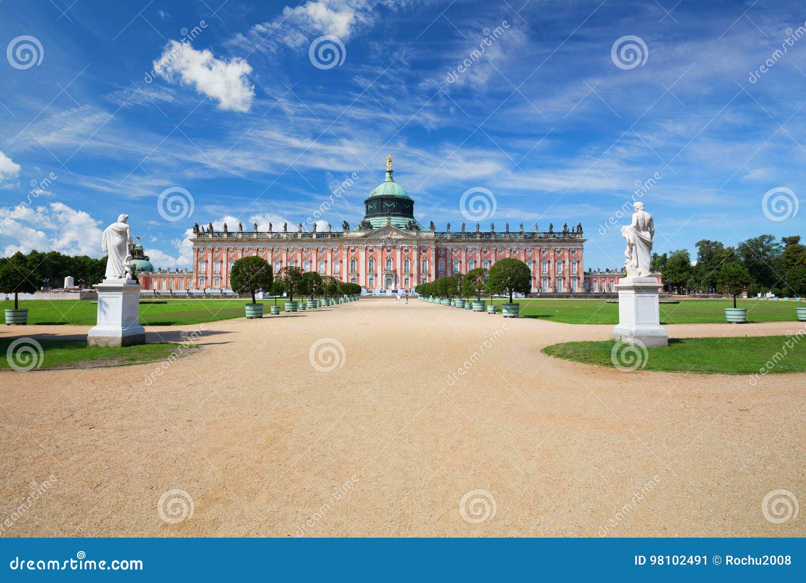 Historic Gardens and New Palace Architecture in Potsdam Editorial Photo ...
