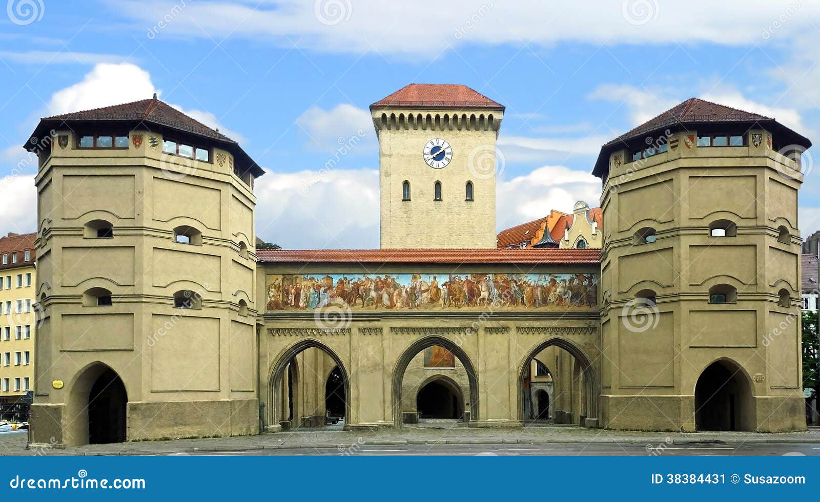 Historic Gate in the Old Town of Munich Stock Image - Image of building ...