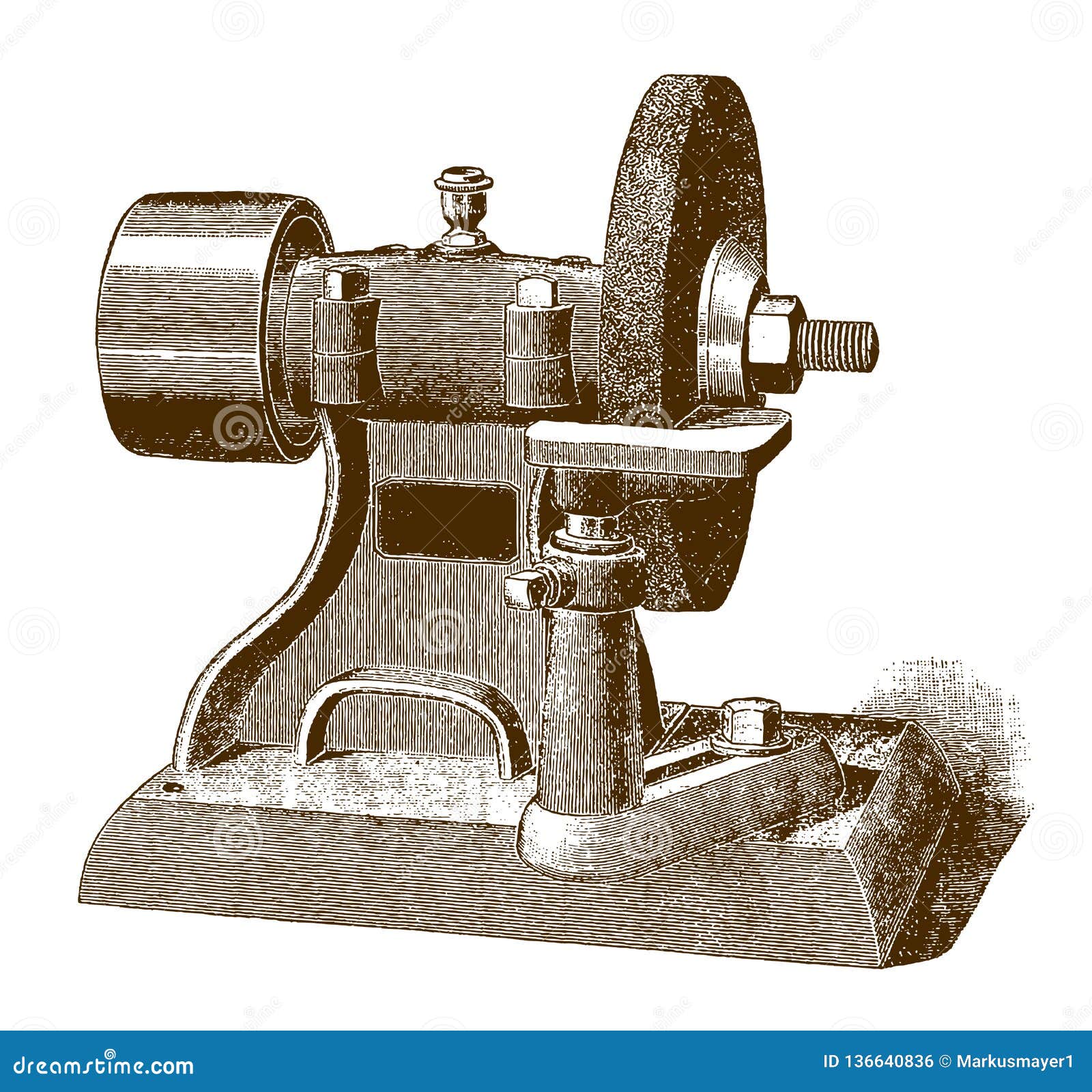 Historical Grinding Machine Stock Vector - Illustration of century ...