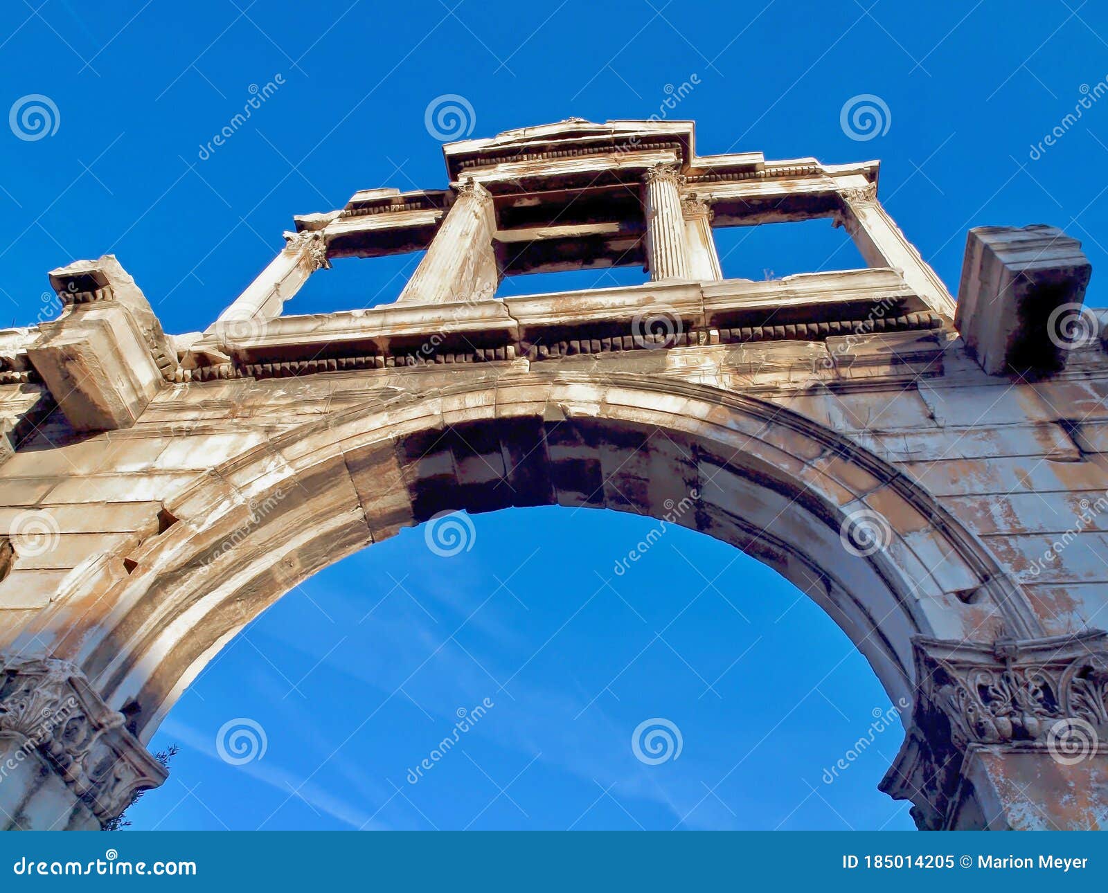The Historic Hadrians Gate or Arch of Trajan in Athens in Greece Stock ...