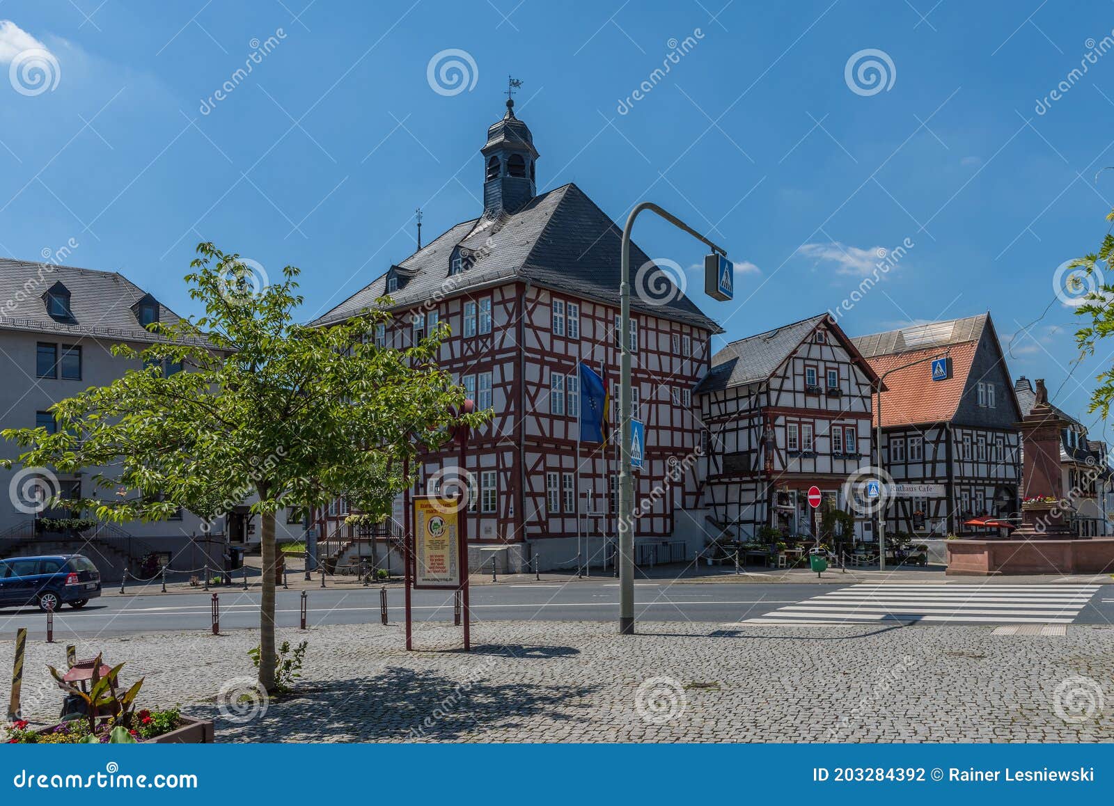Historic Half-timbered Town Hall of the Small Town of Usingen, Hessen ...
