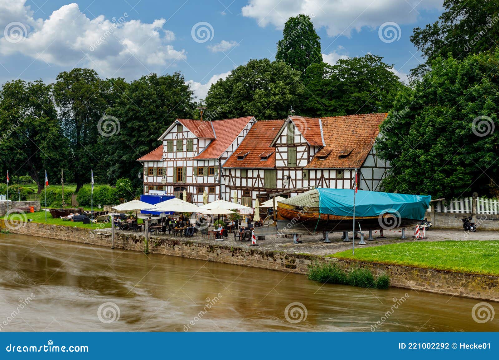 The Historic Harbor of Wanfried at the Werra River in Germany Editorial ...